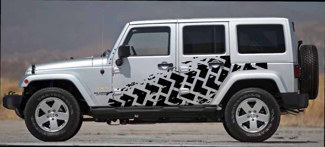 Tire Track Side Graphics Decals Fit Jeep Wrangler Unlimited 4dr Jku JLU ...