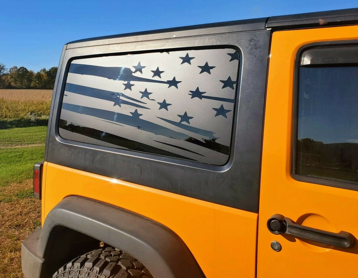 Distressed American Flag Rear Window Decals fits Jeep Wrangler - Etsy ...