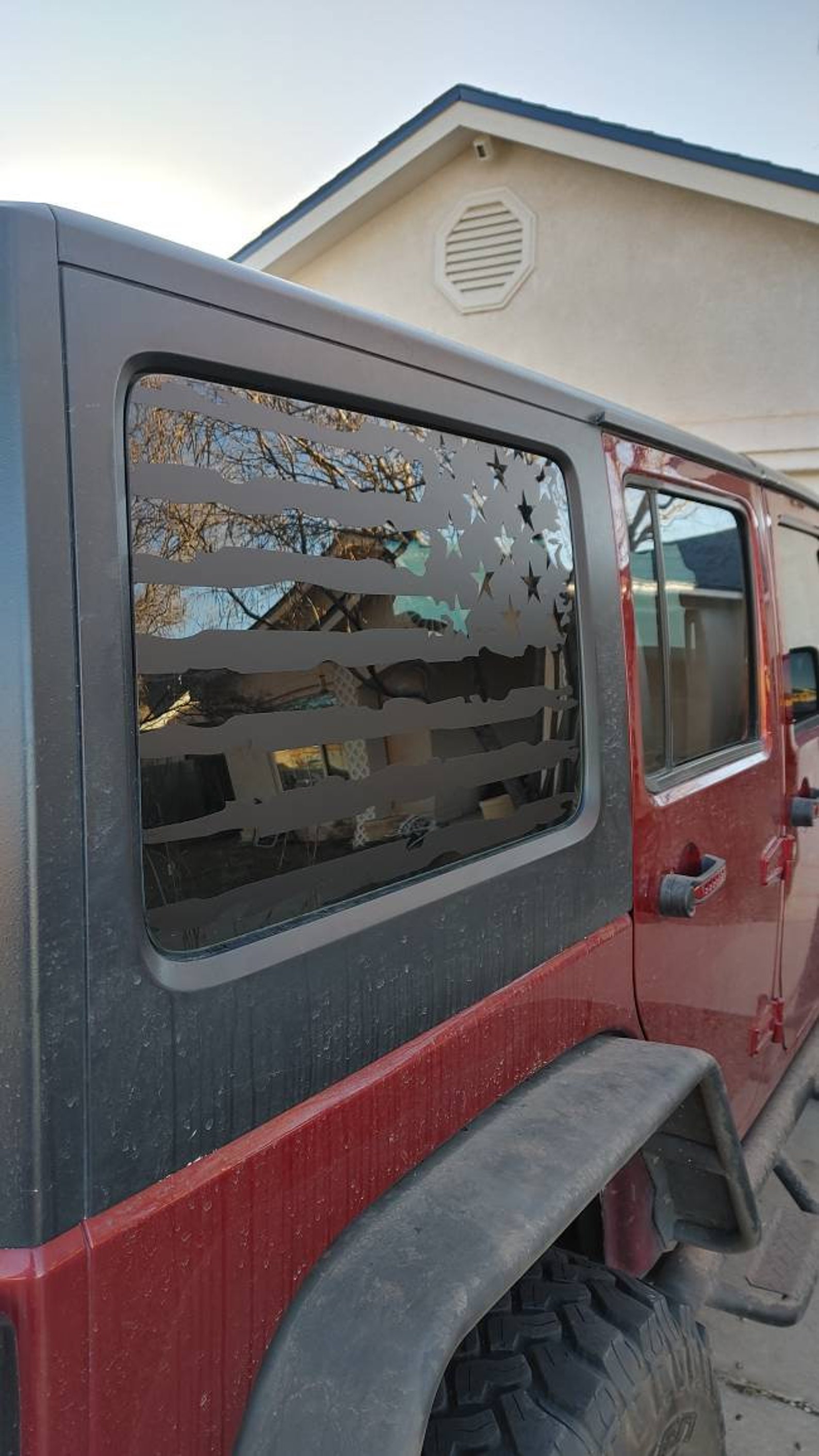 Distressed American Flag Rear Window Decals Fit Jeep Wrangler Unlimited ...