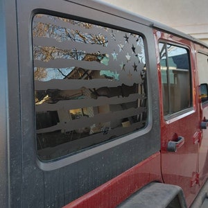 Distressed American Flag Rear Window Decals Fit Jeep Wrangler Unlimited ...