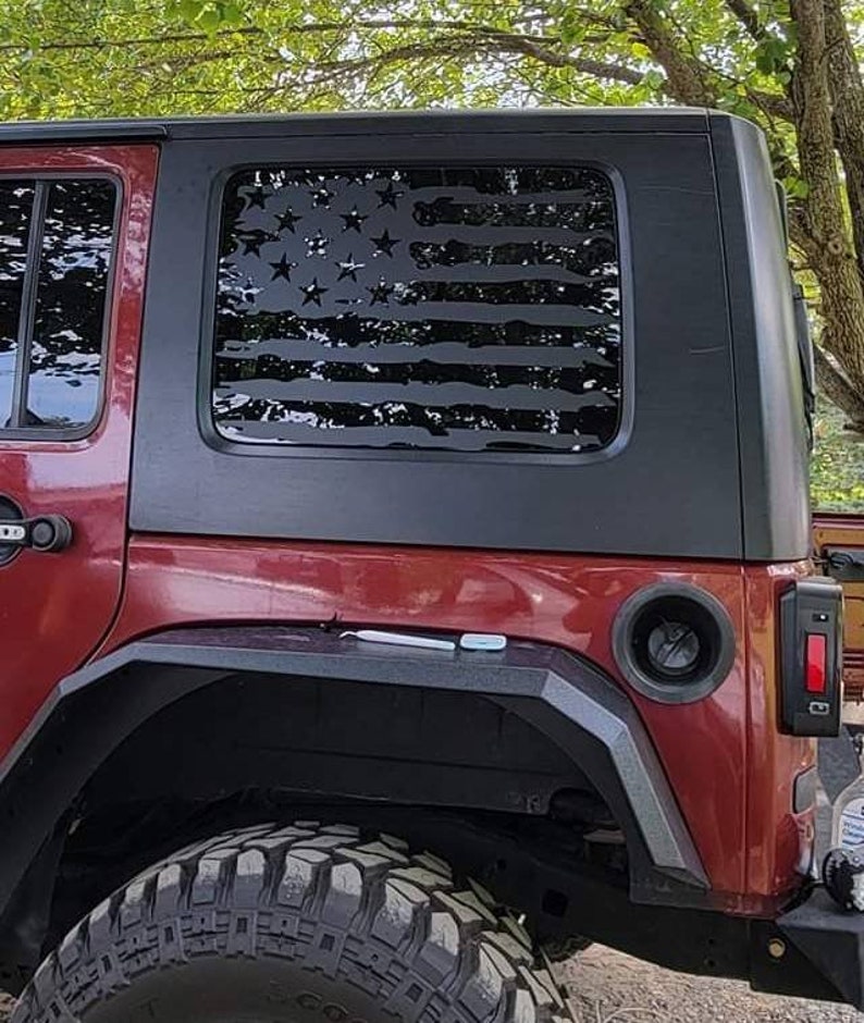 Distressed American Flag Rear Window Decals Fit Jeep Wrangler - Etsy