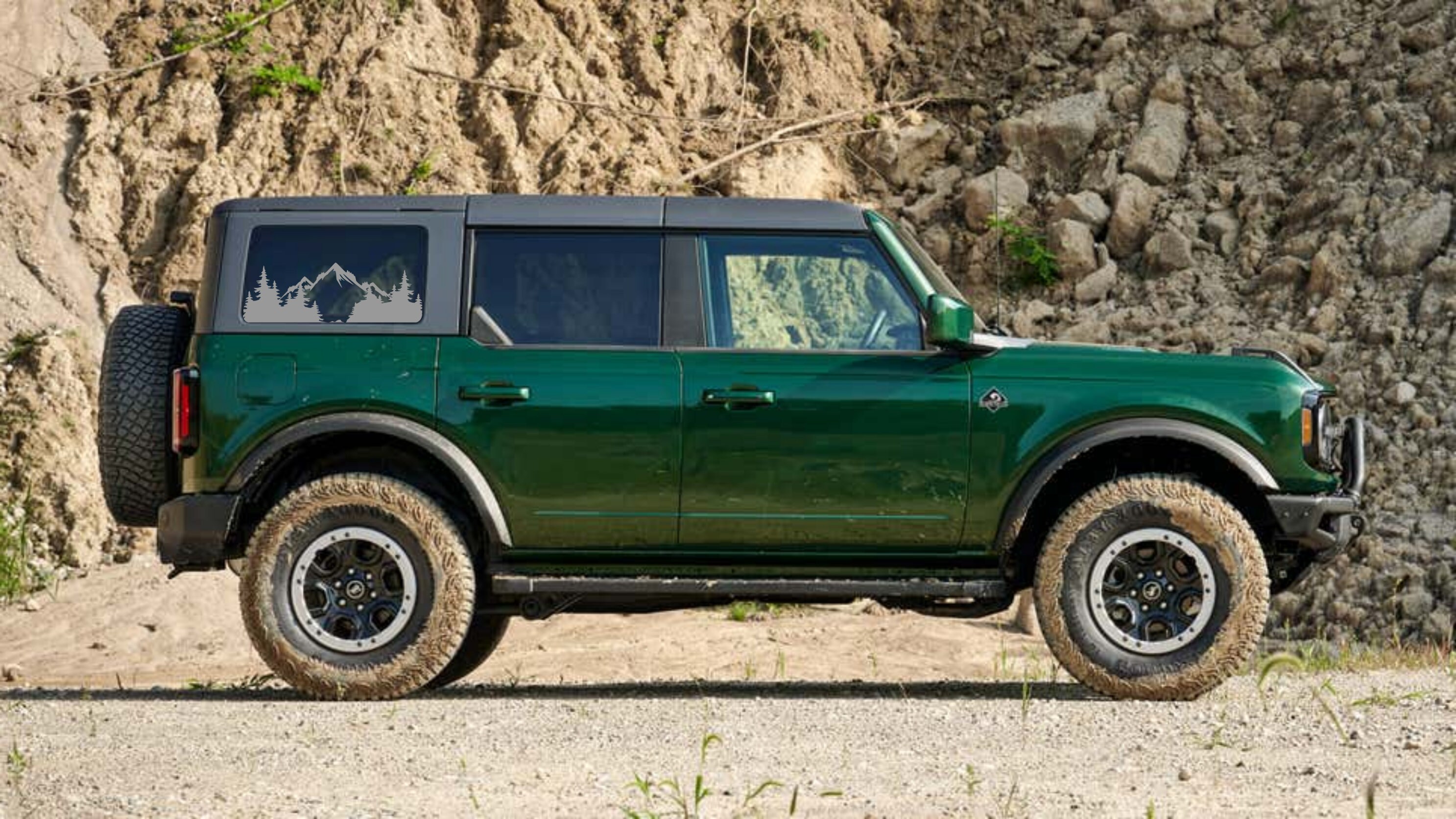 Mountain Range Rear Window Decals Fit Ford Bronco 6g Hardtop 2021+ Big ...