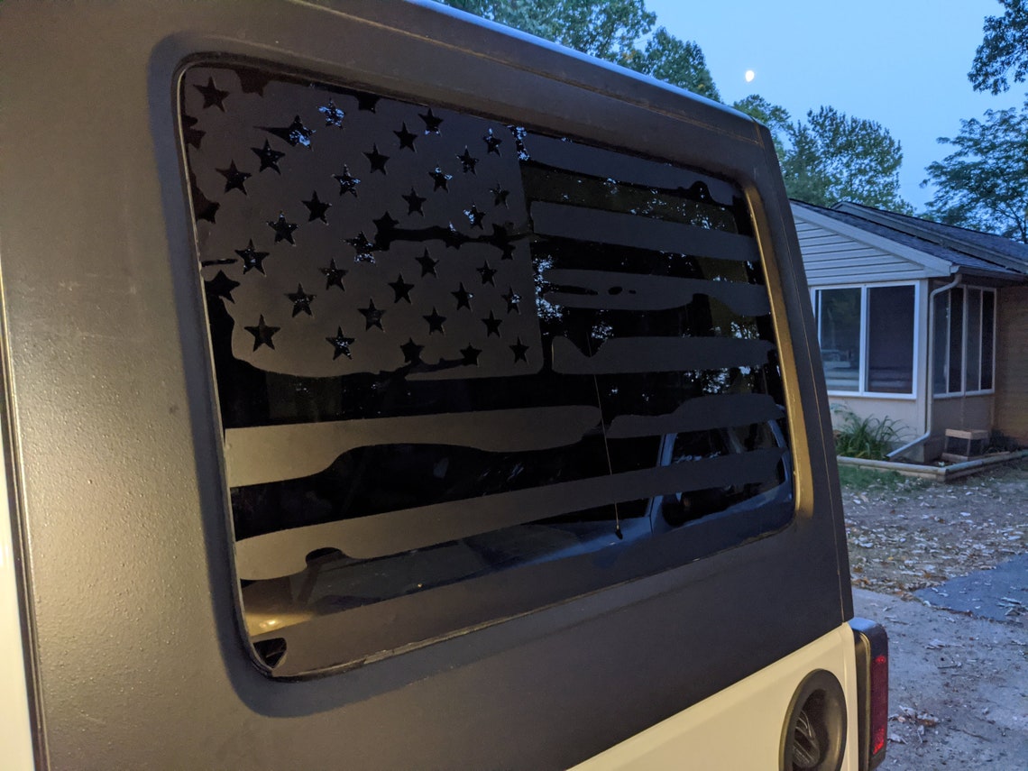 Patriotic Kit Distressed American Flag Rear Window Decals AND - Etsy