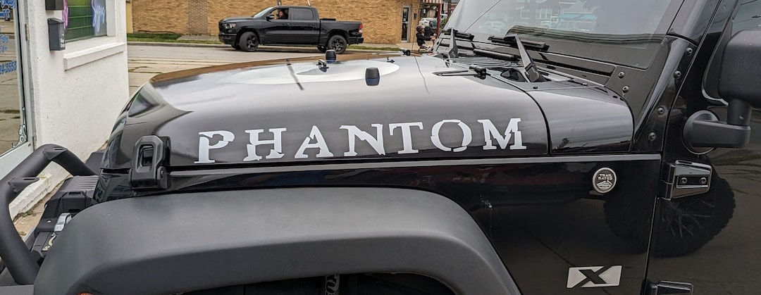 Custom Text Name for Hood Sides X2 Fit Jeep Wrangler Gladiator Bronco ...
