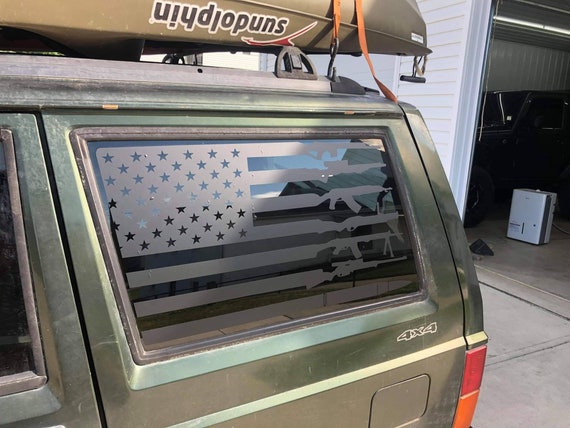 Pair of American Flag Gun Rear Window Decals Fits Jeep - Etsy