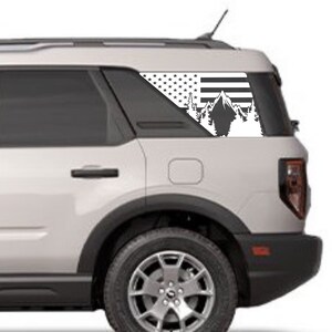 American Flag Mountain Scene Rear Side Window Decals for 2021+ Ford ...
