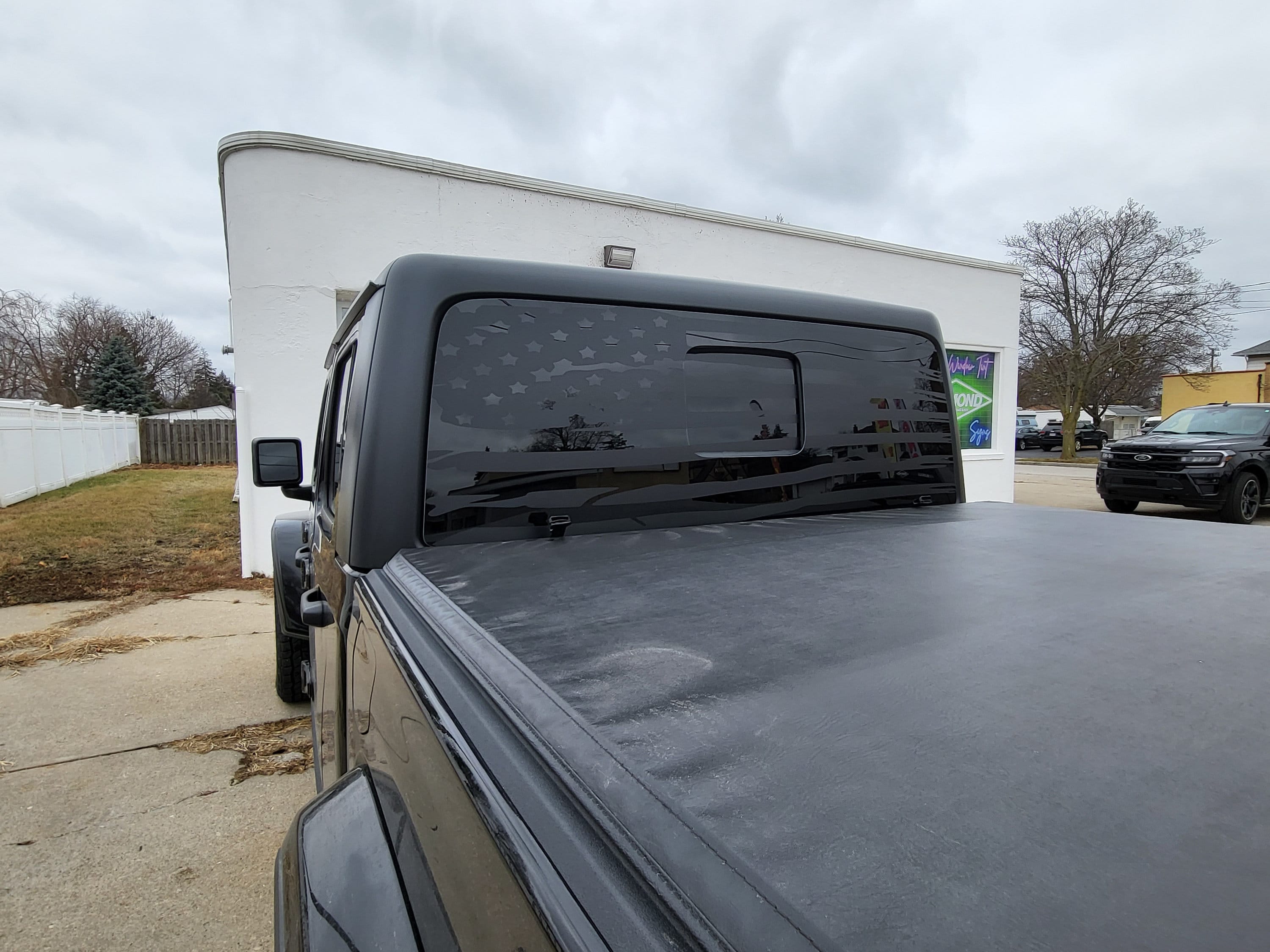 Distressed American Flag Rear Window Decal Fit Jeep Gladiator JT 2018 ...