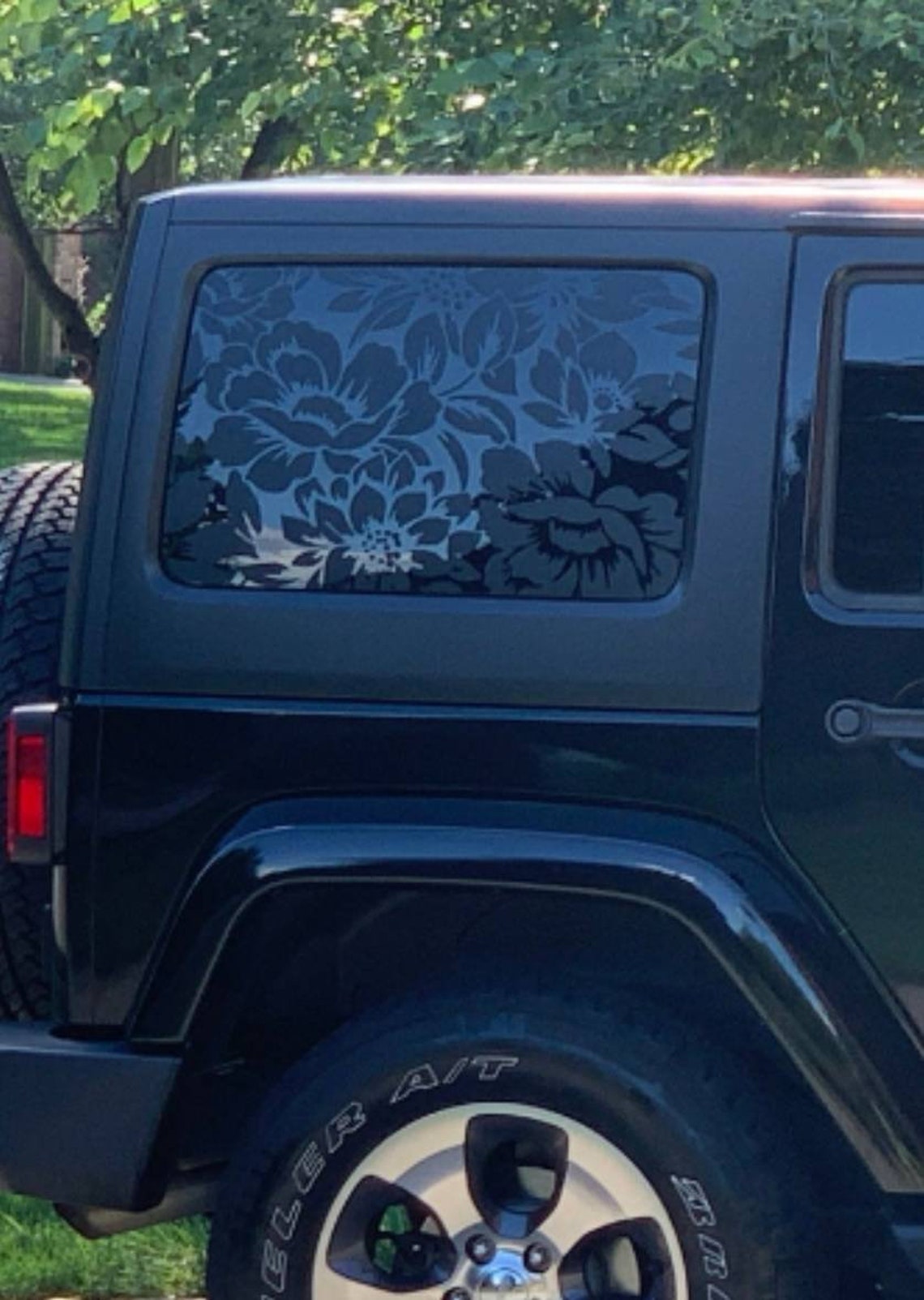 Floral Flower Print Rear Window Decals Fit Jeep Wrangler - Etsy