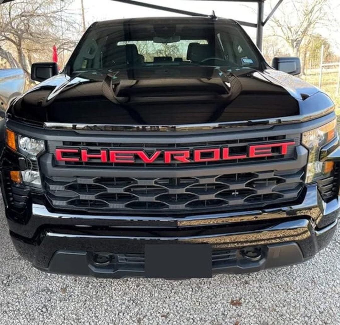 Custom Grill Letters Inserts Vinyl Overlays Fits 2022-2024 Chevrolet ...