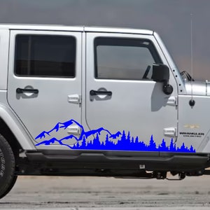 Mountain Scene Graphics Decals Fit Jeep Wrangler Unlimited 4dr Jku JLU ...