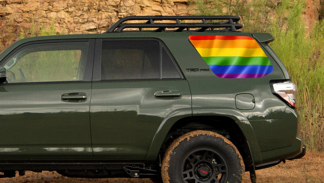 Pride Flag Rainbow LGBT LGBTQ+ Window Perforated Vinyl Flag See-thru ...