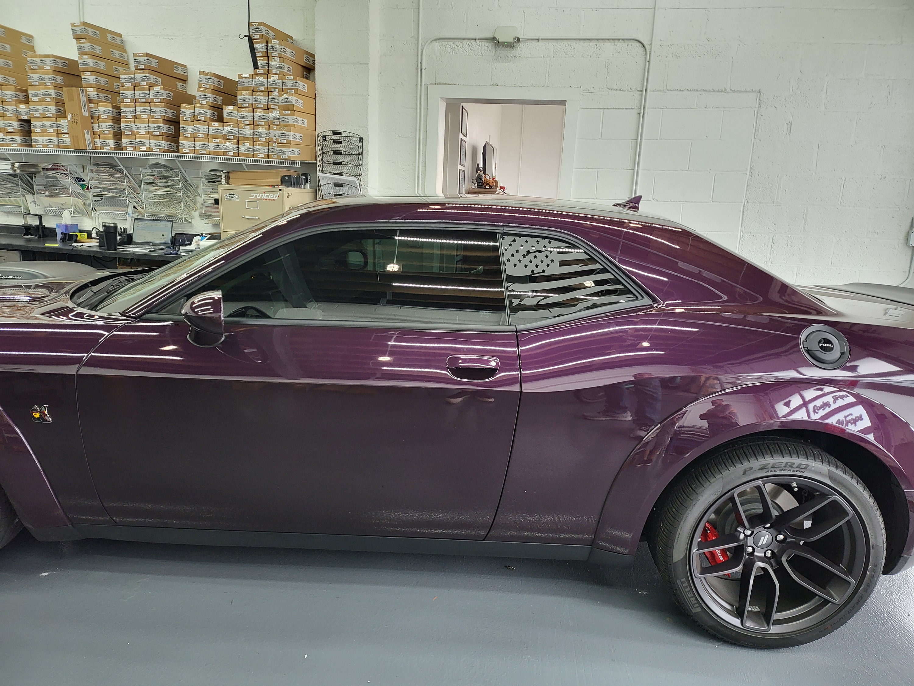 Dodge Challenger Distressed American Flag Window Decals Fits 2008-2023 ...