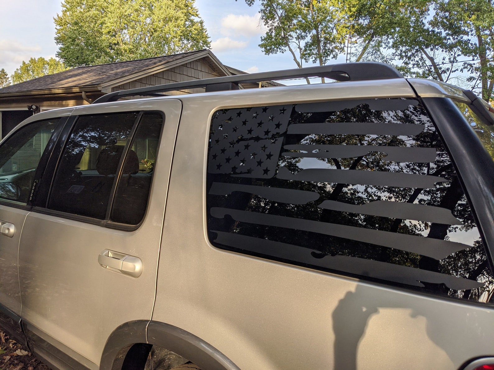 Distressed American Flag Rear Window Decals for Ford Explorer 4dr 2002 ...