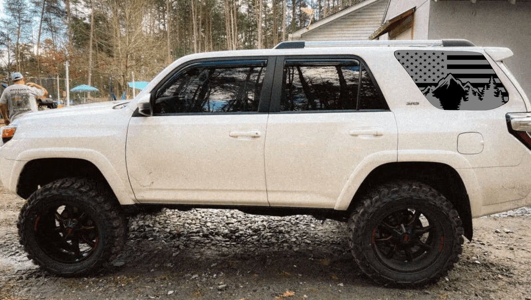 Mountain American Flag Rear Window Decals Fit 2010-2024 Toyota 4runner ...