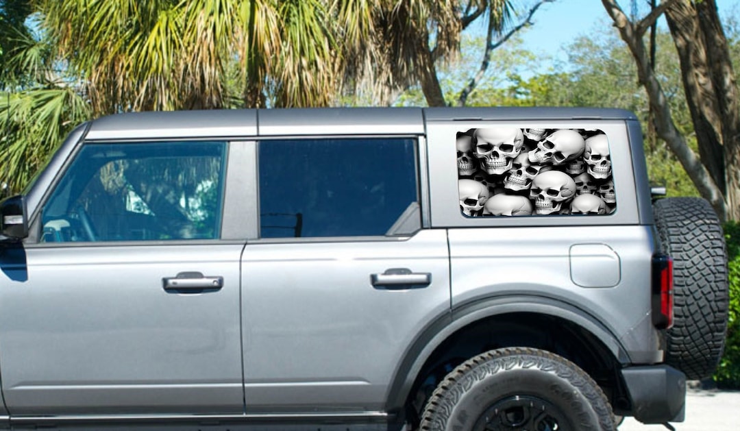 Skulls Spooky Evil Perforated Vinyl See-thru Graphics Fit 2021 and up ...