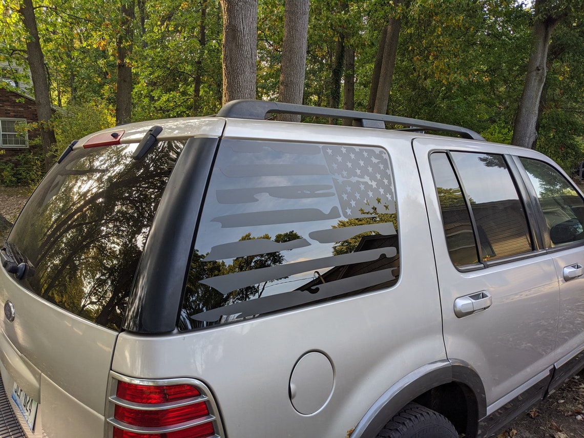 Distressed American Flag Rear Window Decals for Ford Explorer 4dr 2002 ...