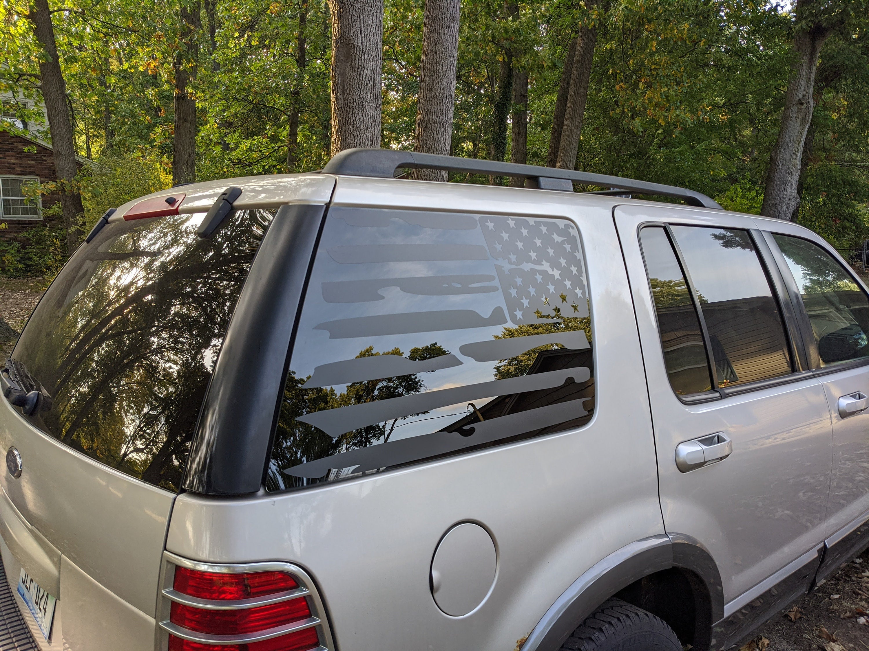 Distressed American Flag Rear Window Decals for Ford Explorer 4dr 2002 ...