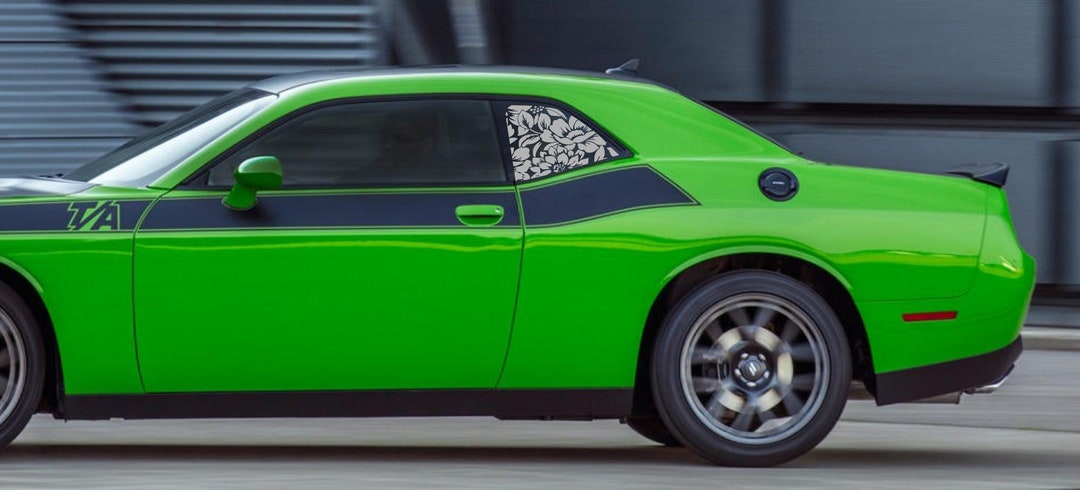 Dodge Challenger Floral Flowers Print Cheetah Window Decals Fits 2008 ...