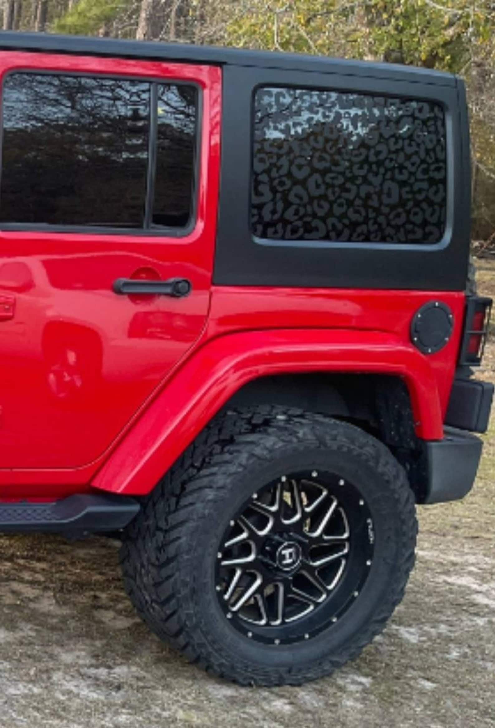 Leopard Cheetah Print Rear Window Decals Fit Jeep Wrangler Unlimited ...