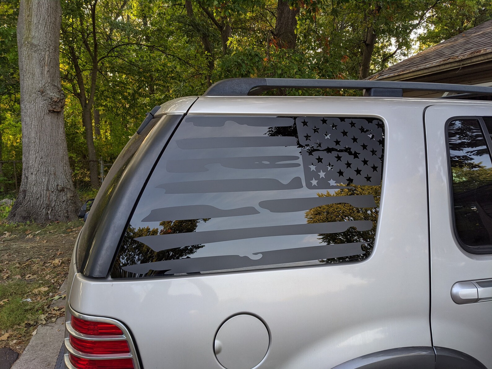 Distressed American Flag Rear Window Decals for Ford Explorer 4dr 2002 ...