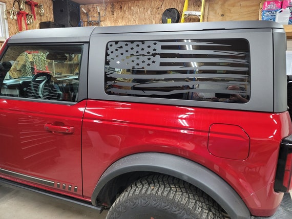 Distressed American Flag Rear Window Decals Fit Ford Bronco 6g - Etsy