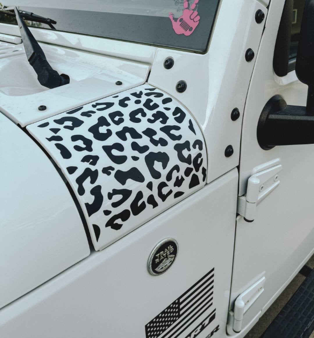 Leopard Print Cowl Decals Fits 2007-2024 Jeep Wrangler Gladiator Jk Jl ...