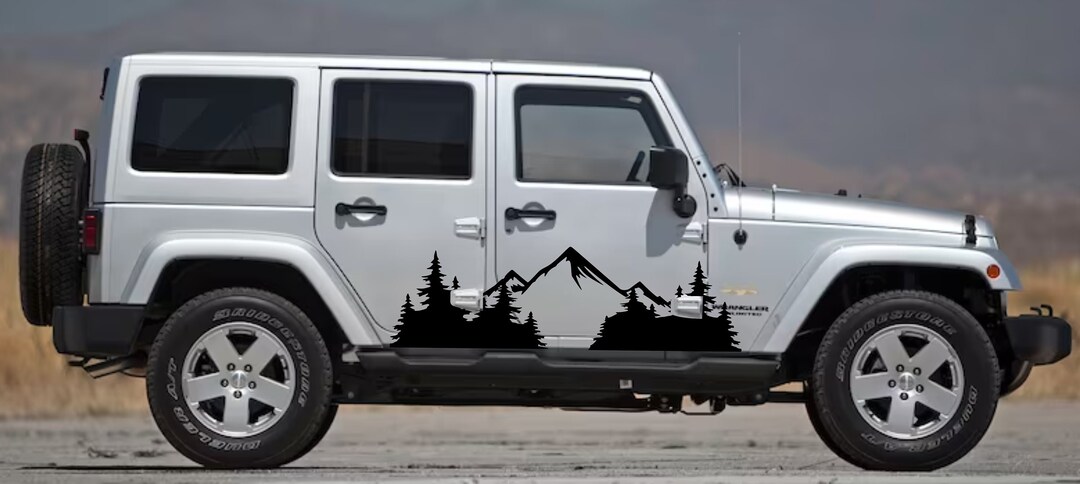 Mountain Range Graphics Decals Fit Jeep Wrangler Unlimited 4dr Jku JLU ...