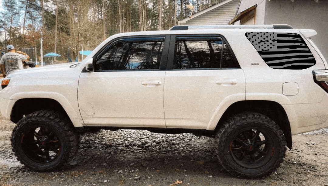 Distressed American Flag Rear Window Decals Fit 2010-2024 Toyota ...