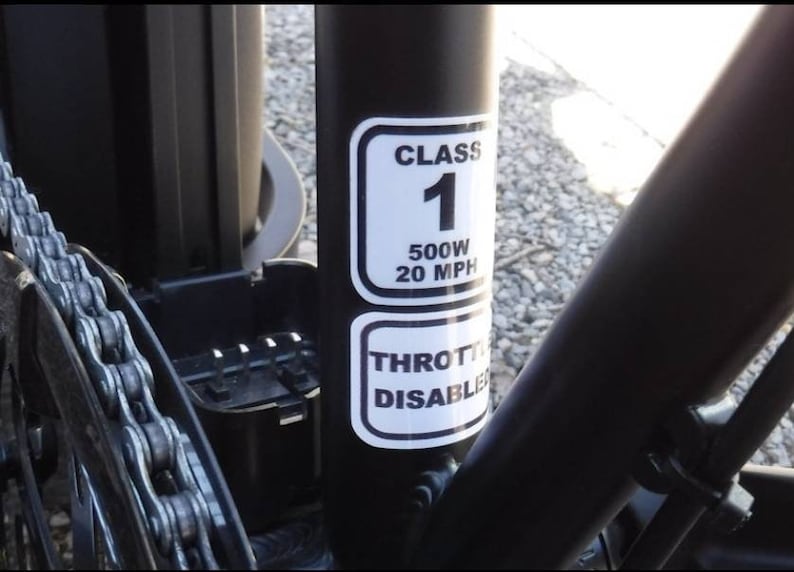 Class 1, 2, or Throttle Disabled E-bike Sticker Electric Bike - Etsy