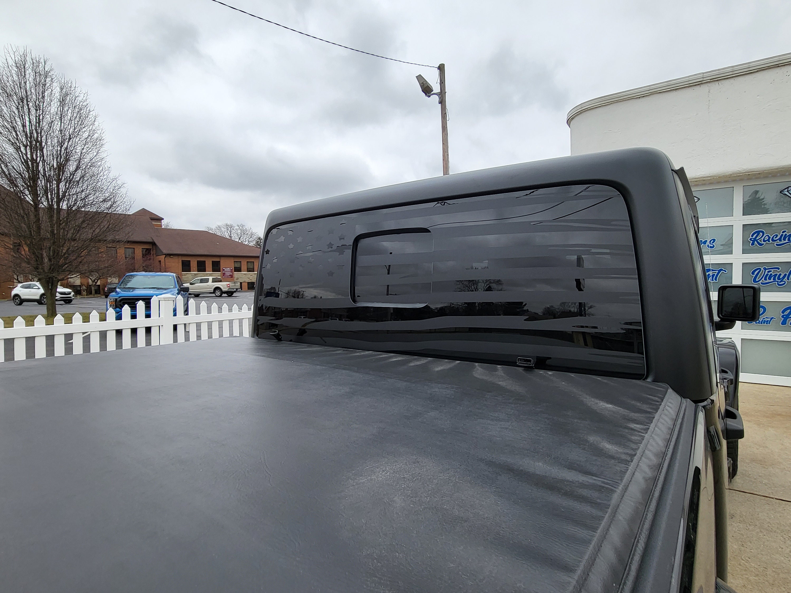 Distressed American Flag Rear Window Decal Fit Jeep Gladiator JT 2018 ...