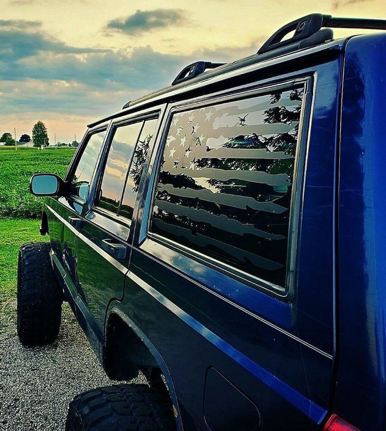 Distressed American Flag Rear Window Decals Fits Jeep Cherokee - Etsy