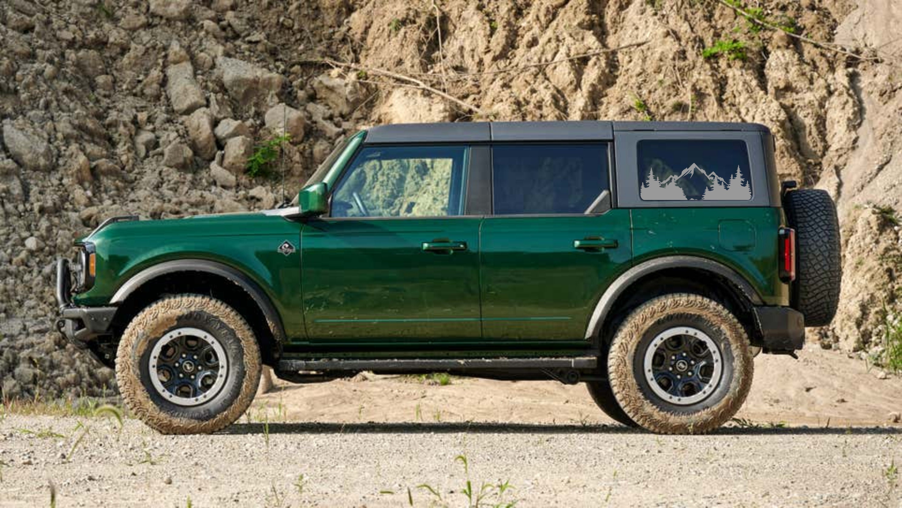 Mountain Range Rear Window Decals Fit Ford Bronco 6g Hardtop 2021+ Big ...