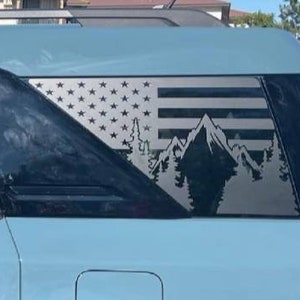 American Flag Mountain Scene Rear Side Window Decals for 2021+ Ford ...