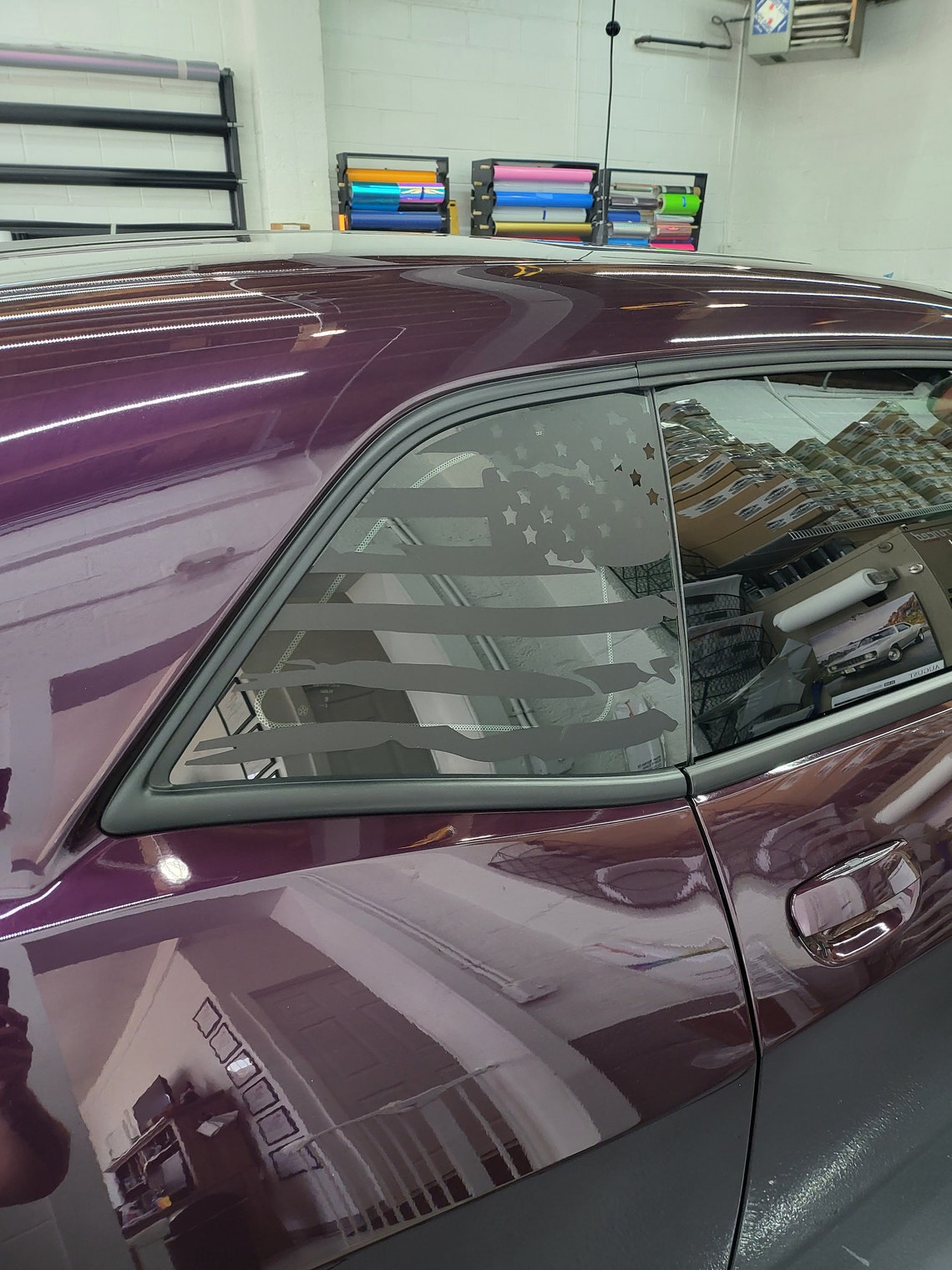 Dodge Challenger Distressed American Flag Window Decals Fits - Etsy