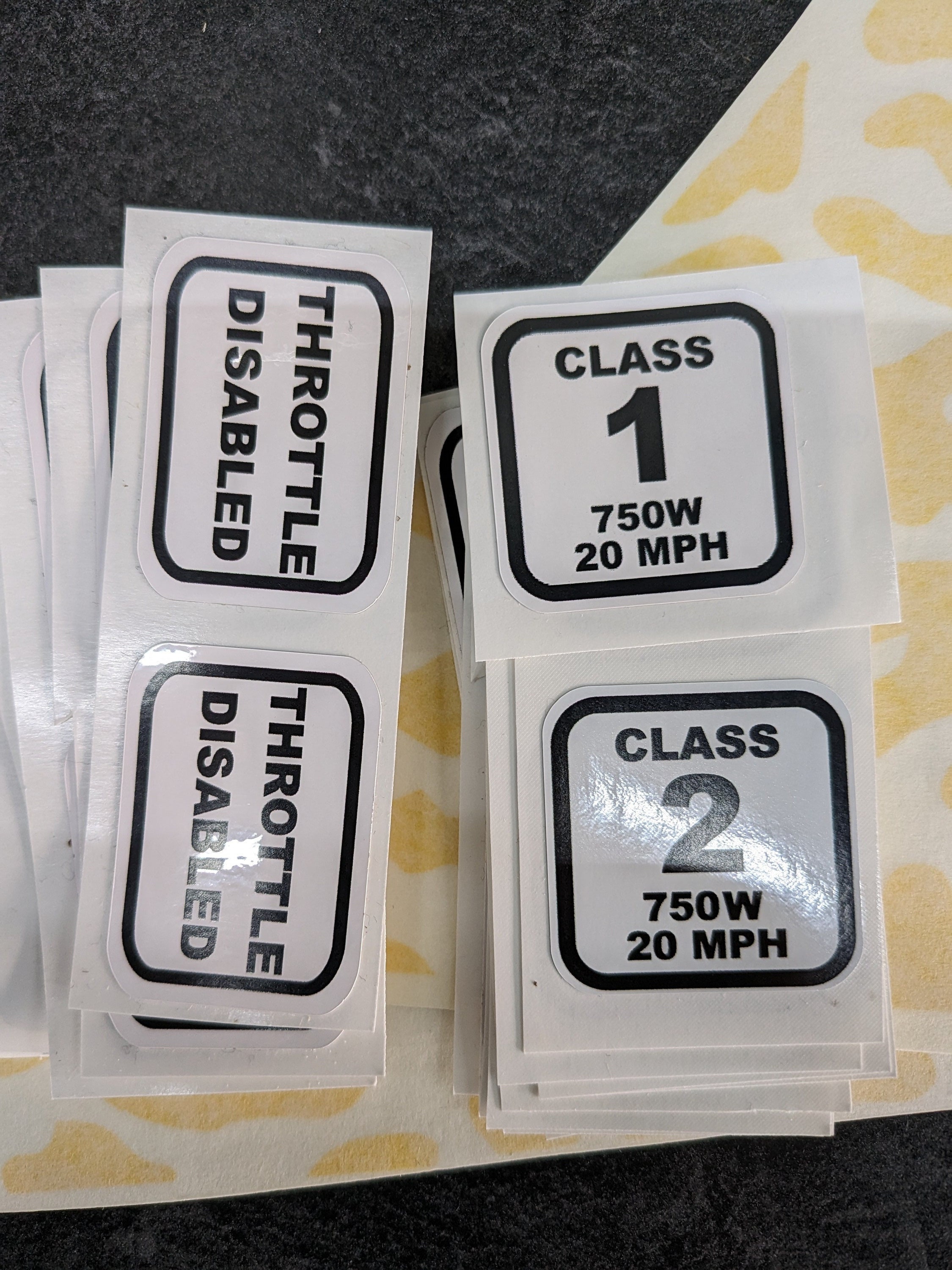 Class 1, 2, or Throttle Disabled E-bike Sticker Electric Bike - Etsy