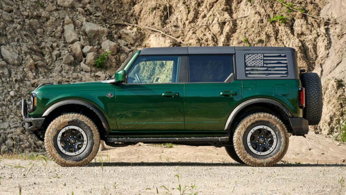 Distressed American Flag Rear Window Decals Fit Ford Bronco 6g | Etsy