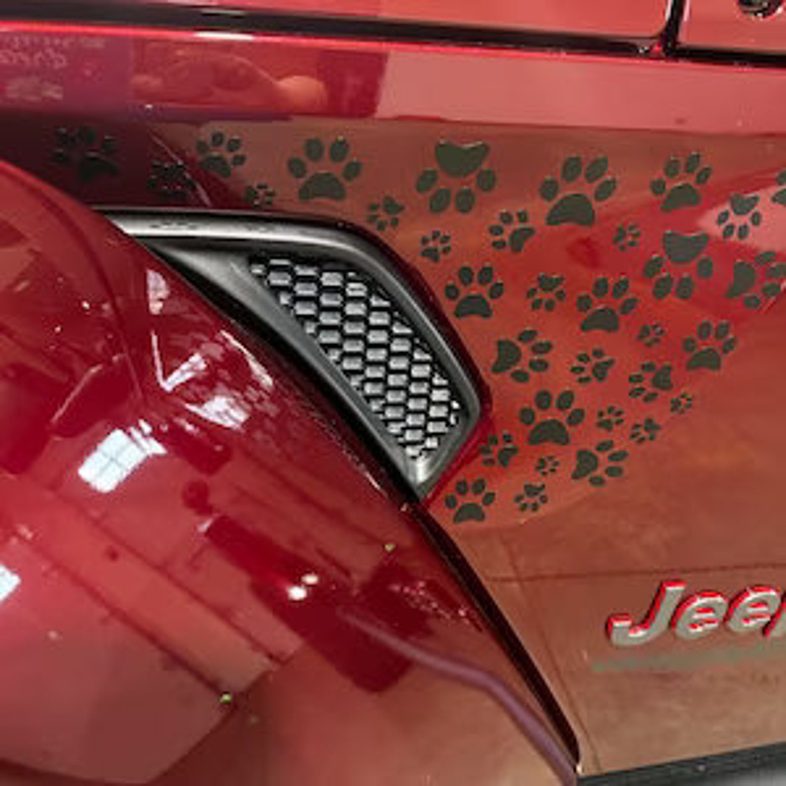 Fender Vent Paw Print Decals Fits 2018 and up Jeep Wrangler / Gladiator ...