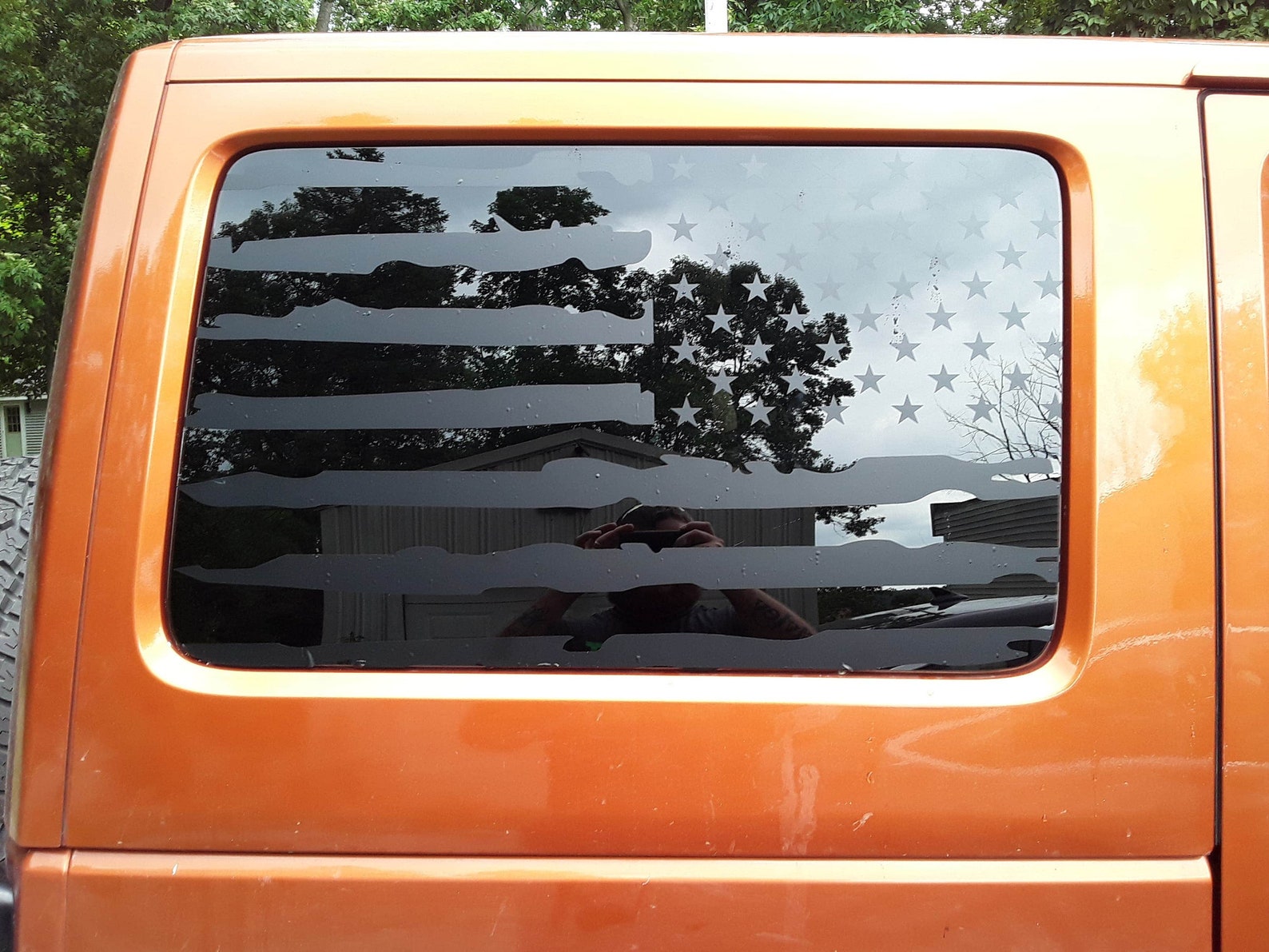 Distressed American Flag Rear Window Decals Fit Jeep Wrangler Unlimited ...