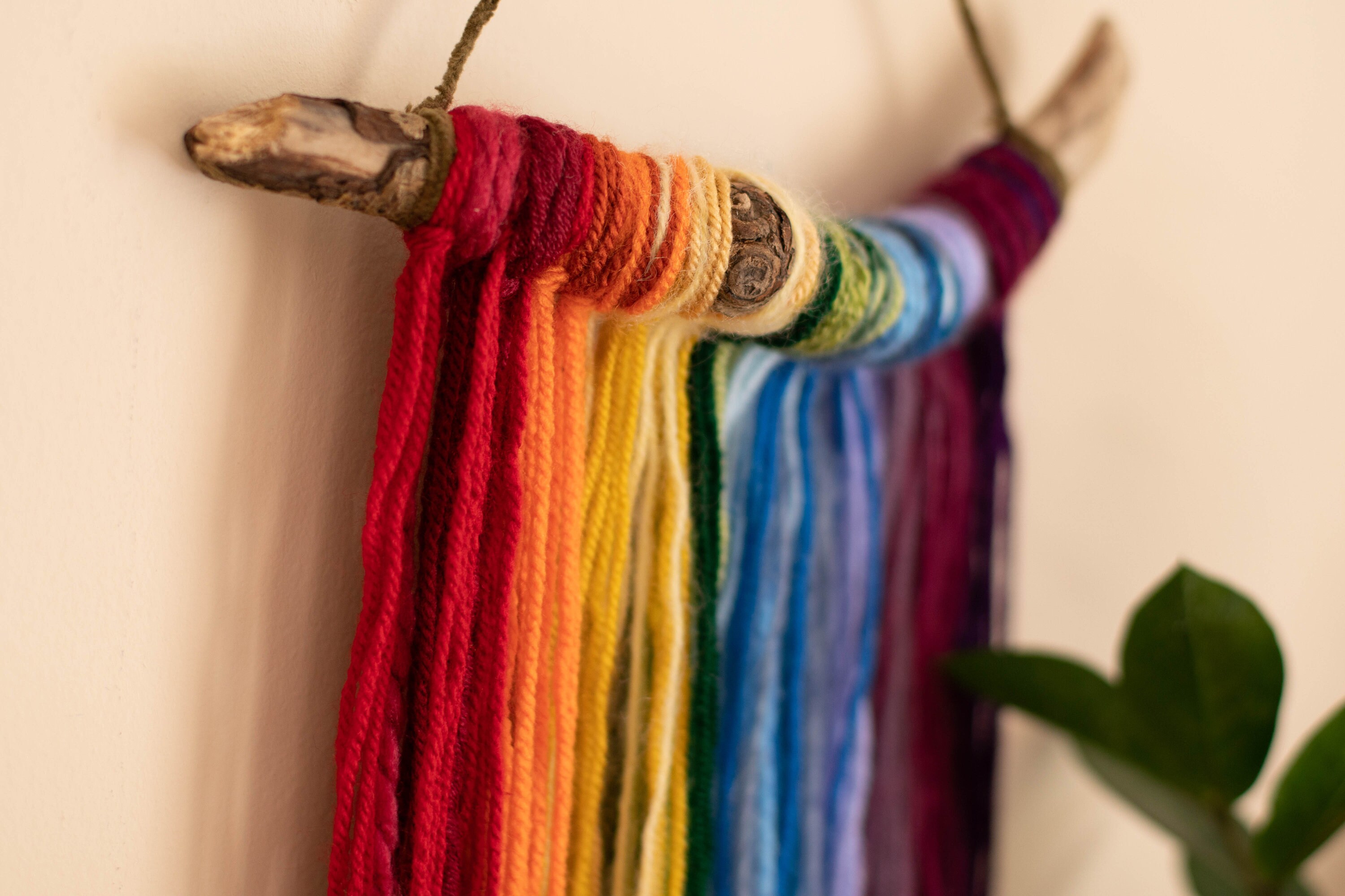 Rainbow Wall Hanging, Yarn, Wool, Home Decor, Boho - Etsy Israel