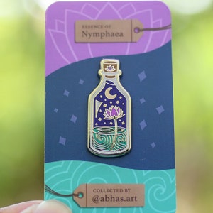 Essence of Nymphaea Enamel Pin | Magic Water Lily in a Witch Bottle ...