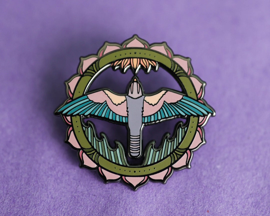 Pastel Lilac Breasted Roller Enamel Pin | Pink Hawk Falcon Hard Enamel ...