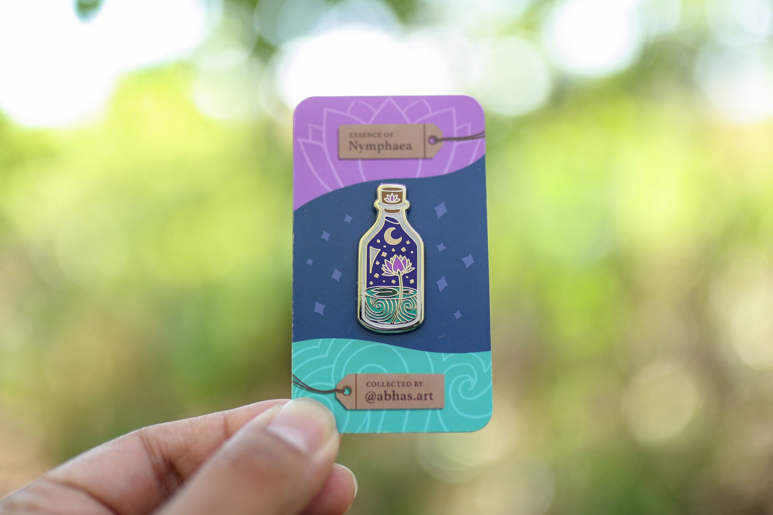 Essence of Nymphaea Enamel Pin | Magic Water Lily in a Witch Bottle ...