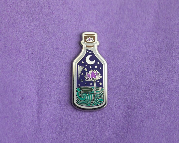 Essence of Nymphaea Enamel Pin Magic Water Lily in a Witch - Etsy