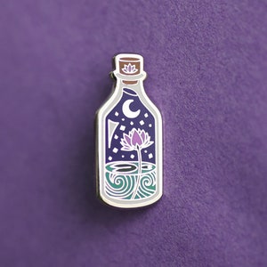 Essence of Nymphaea Enamel Pin | Magic Water Lily in a Witch Bottle ...