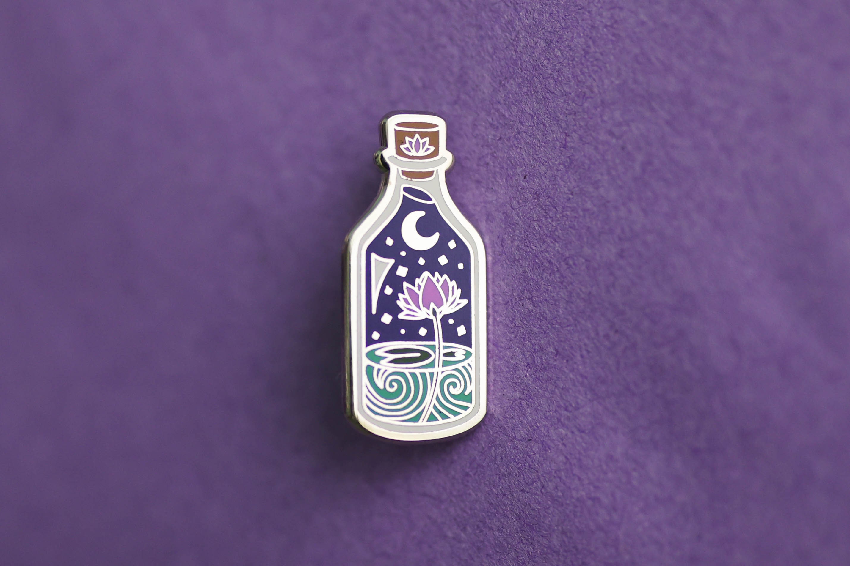 Essence of Nymphaea Enamel Pin | Magic Water Lily in a Witch Bottle ...