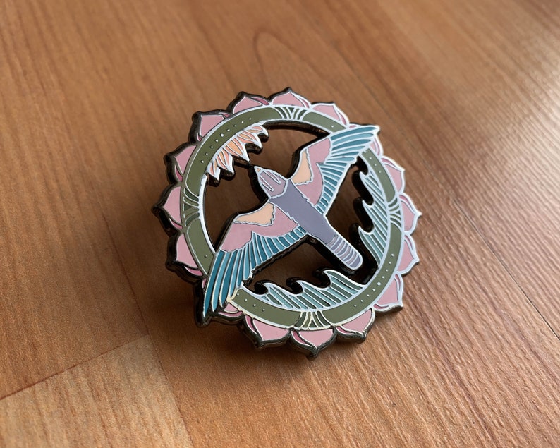 Pastel Lilac Breasted Roller Enamel Pin Pink Hawk Falcon | Etsy