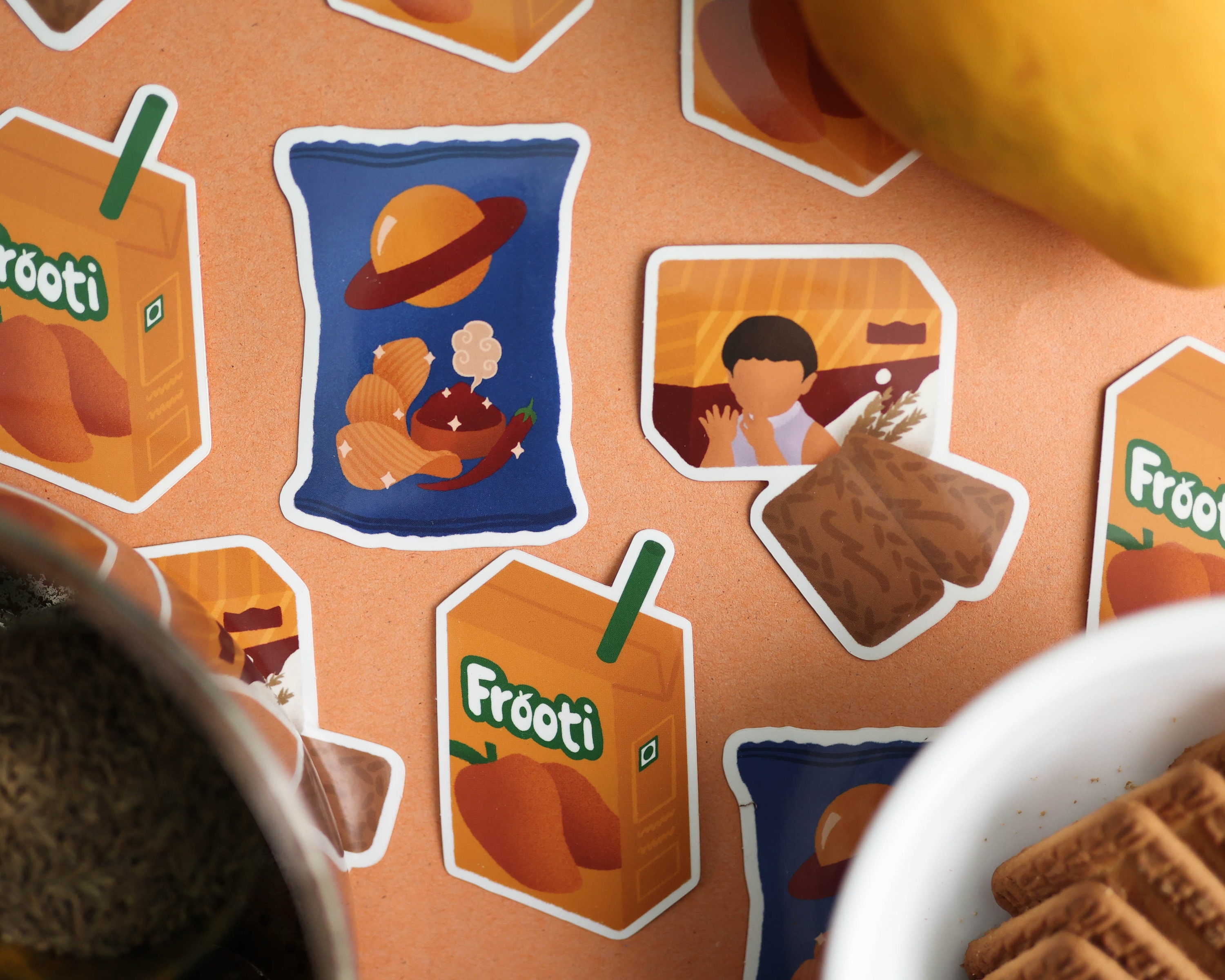 Desi Snacks Sticker Pack Indian Parle G Biscuits Magic | Etsy