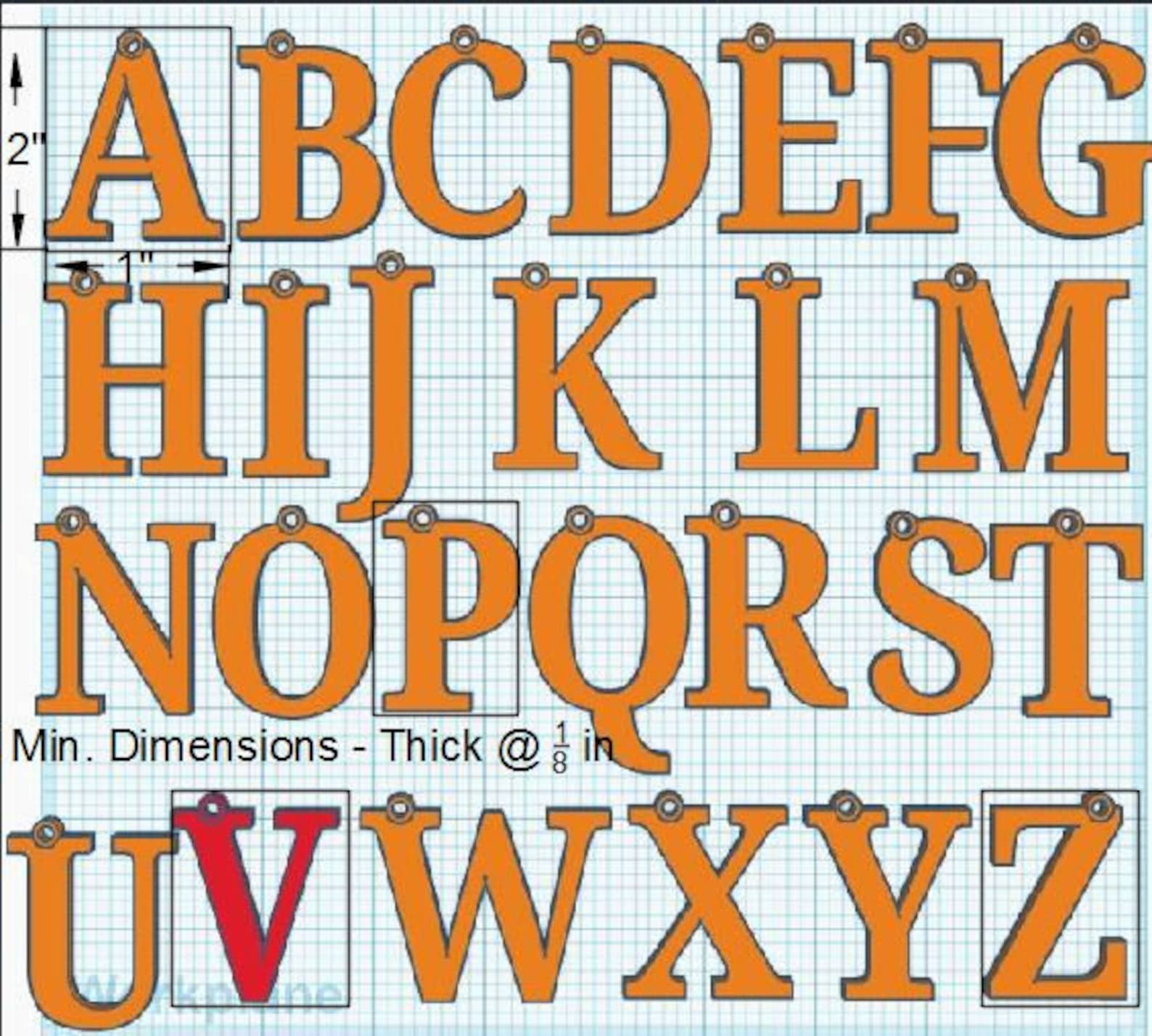 3D Letters A-Z STL File - Etsy