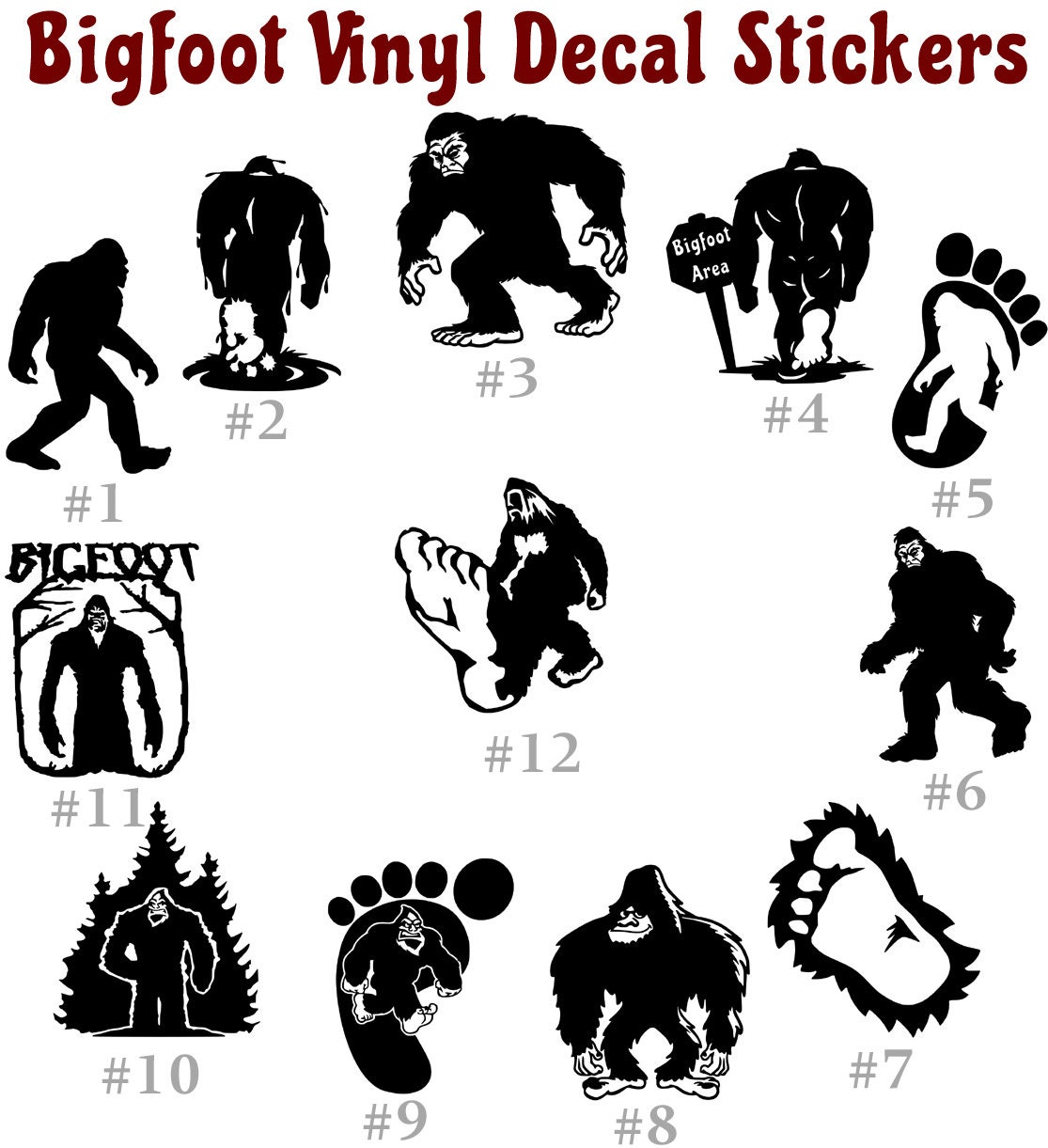 Big Foot Sasquatch Yeti Vinyl Decal Sticker Car Wall Window - Etsy