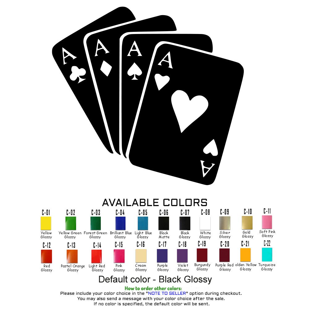 Play Cards Game Poker Royal Flush Vinyl Decal Sticker Car Wall Window ...